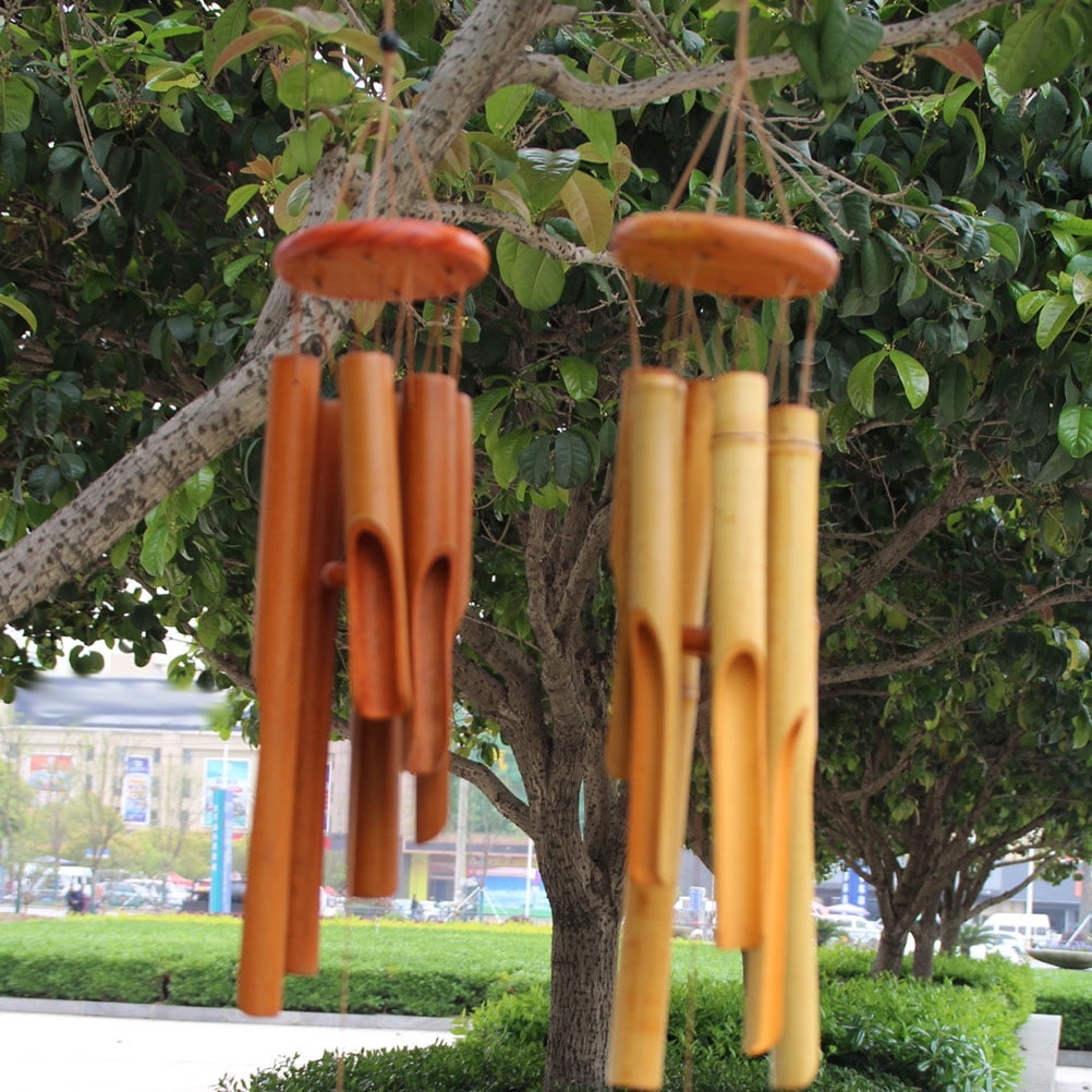 Pawsdot Decoration Wind Chimes Bamboo Wind Chime Light Brown 1Pcs for ...