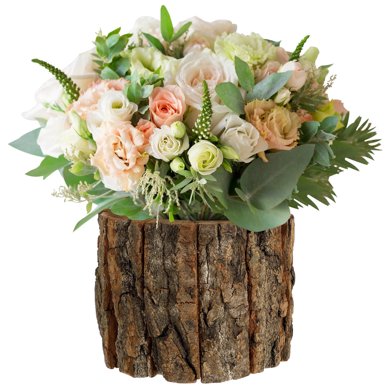 Pawsdot Garden Bark Planter Wood Flower Pots Natural 1Pcs - Walmart.com