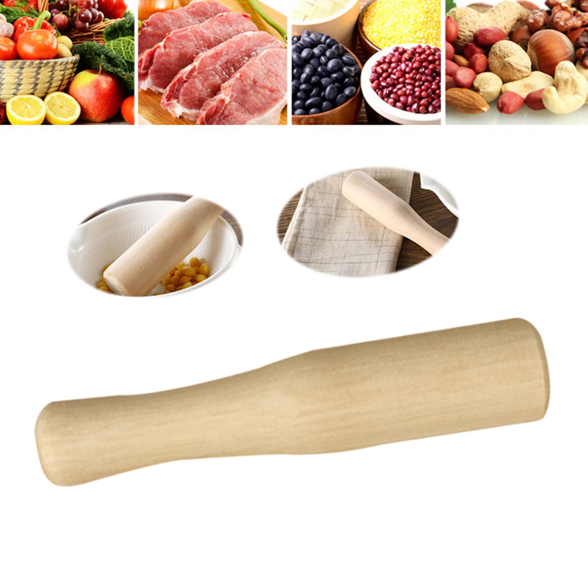 Pawsdot Muddler Tool Wooden Pestle Light Brown Food Grinding for ...