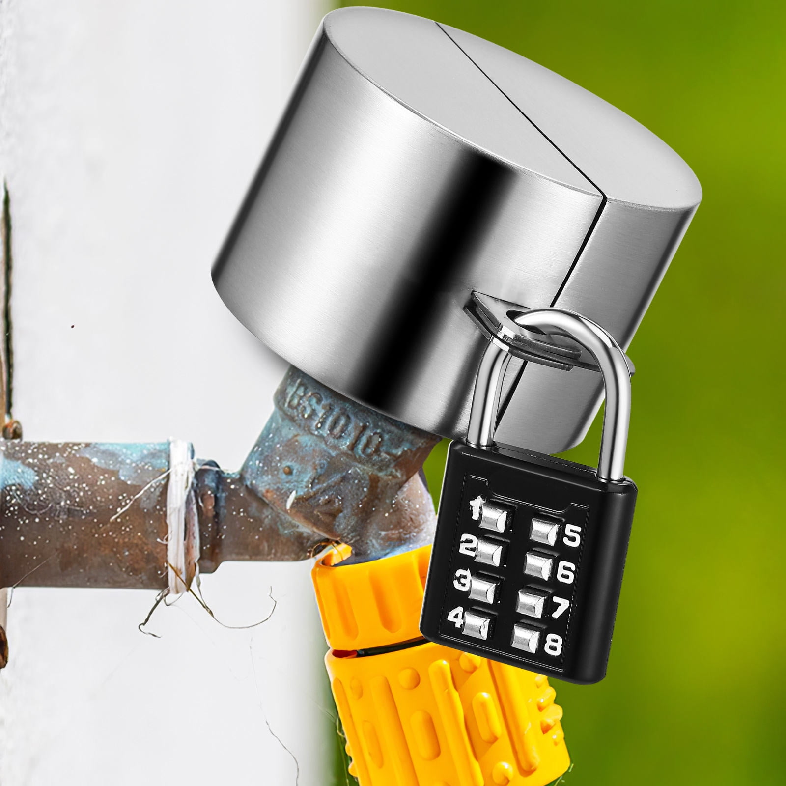 Pawsdot Outdoor Water Spigot Locks Hose Bib Lock Stainless Steel Anti ...