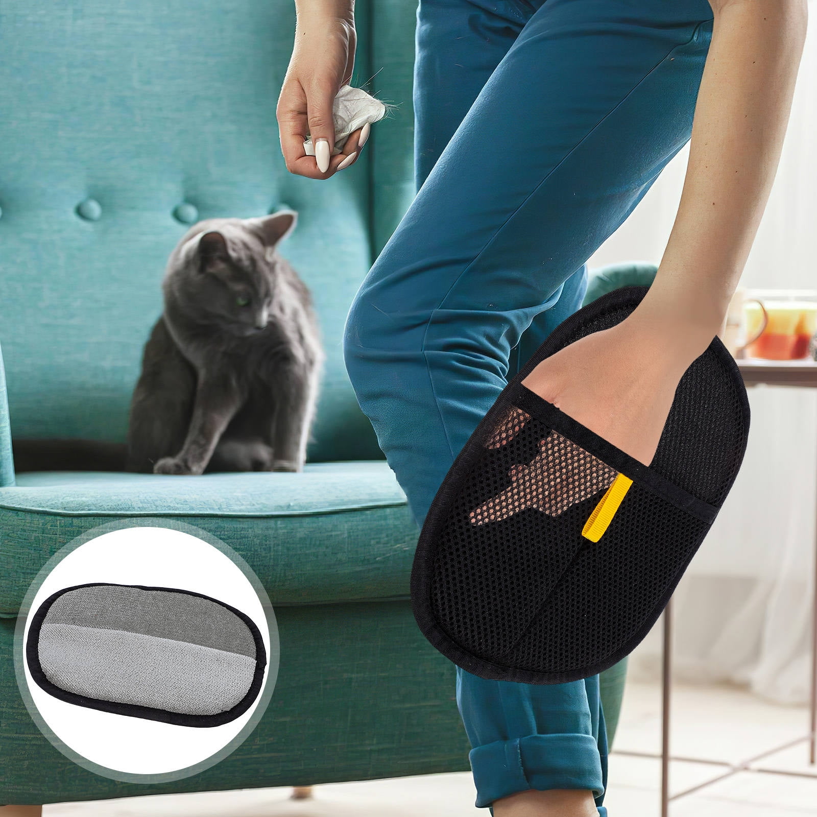 Pawsdot Lint Remover Glove for Pets Fabric Black 1Pcs - Walmart.com