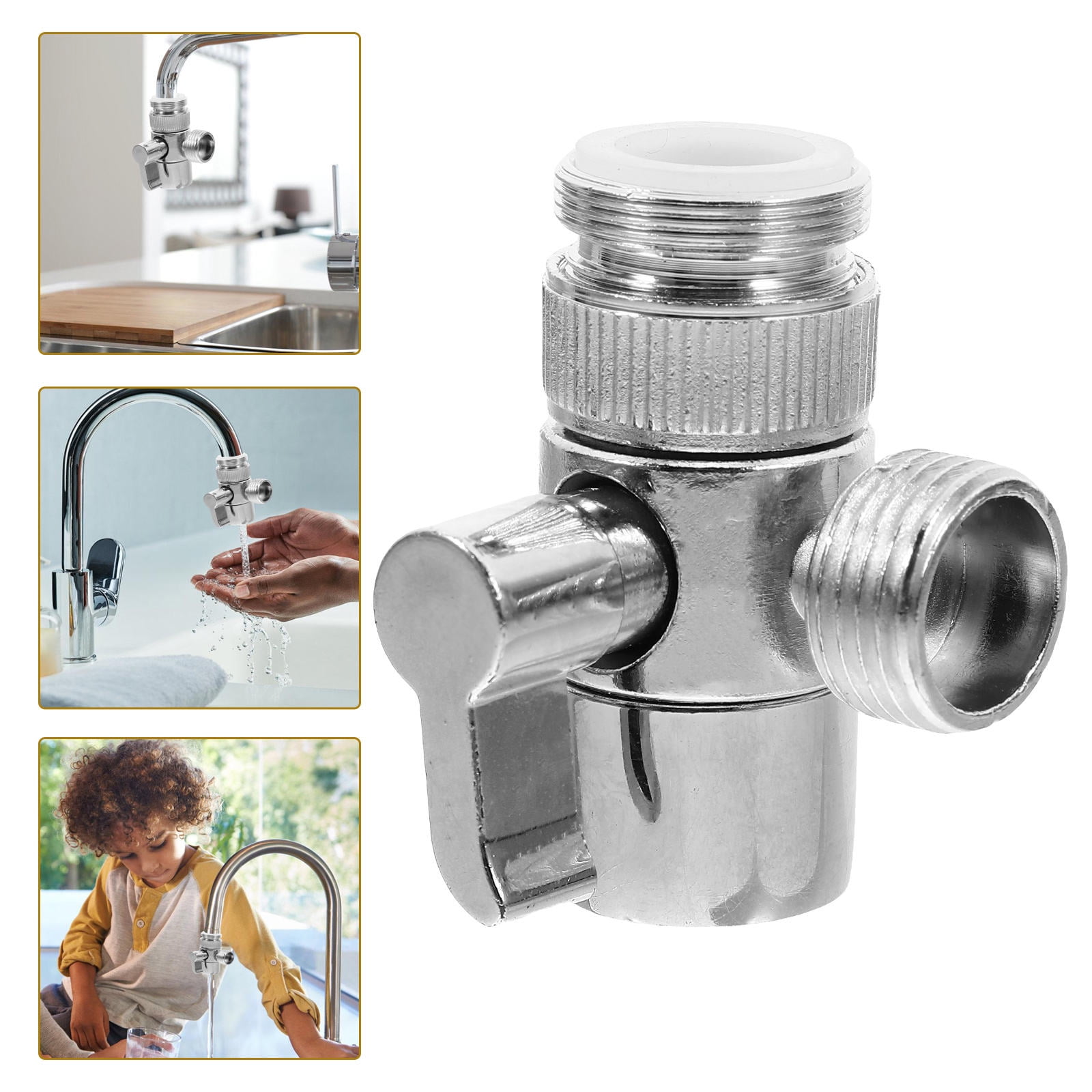 Pawsdot Universal Washing Machine Hose Connector Silver Water Splitting ...