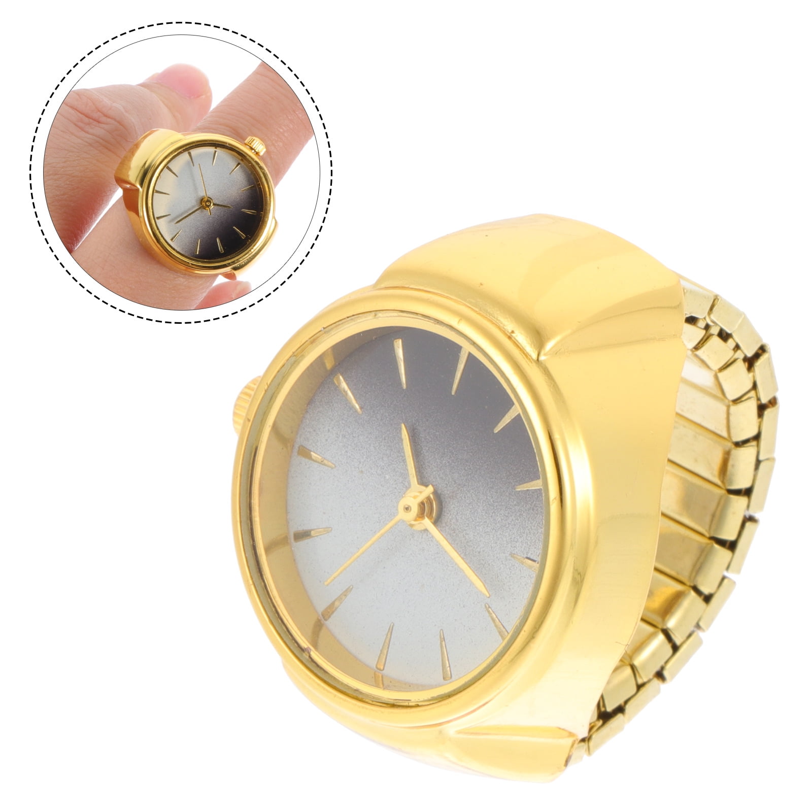Pawsdot 1Pc Decorative Golden Ring Watch Metal Material Easy to Wear ...