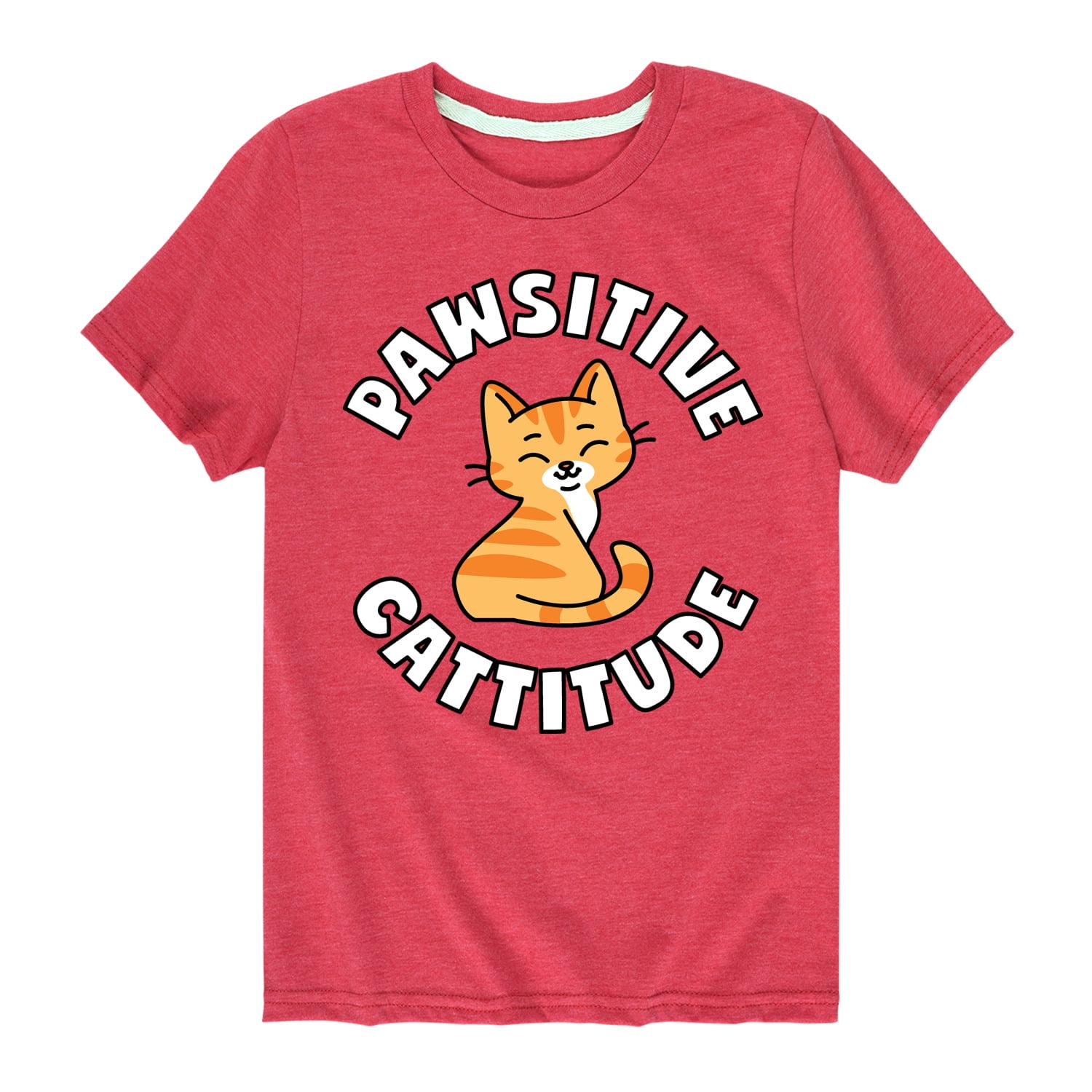 Pawsitive Cattitude - Toddler And Youth Short Sleeve Graphic T-Shirt ...