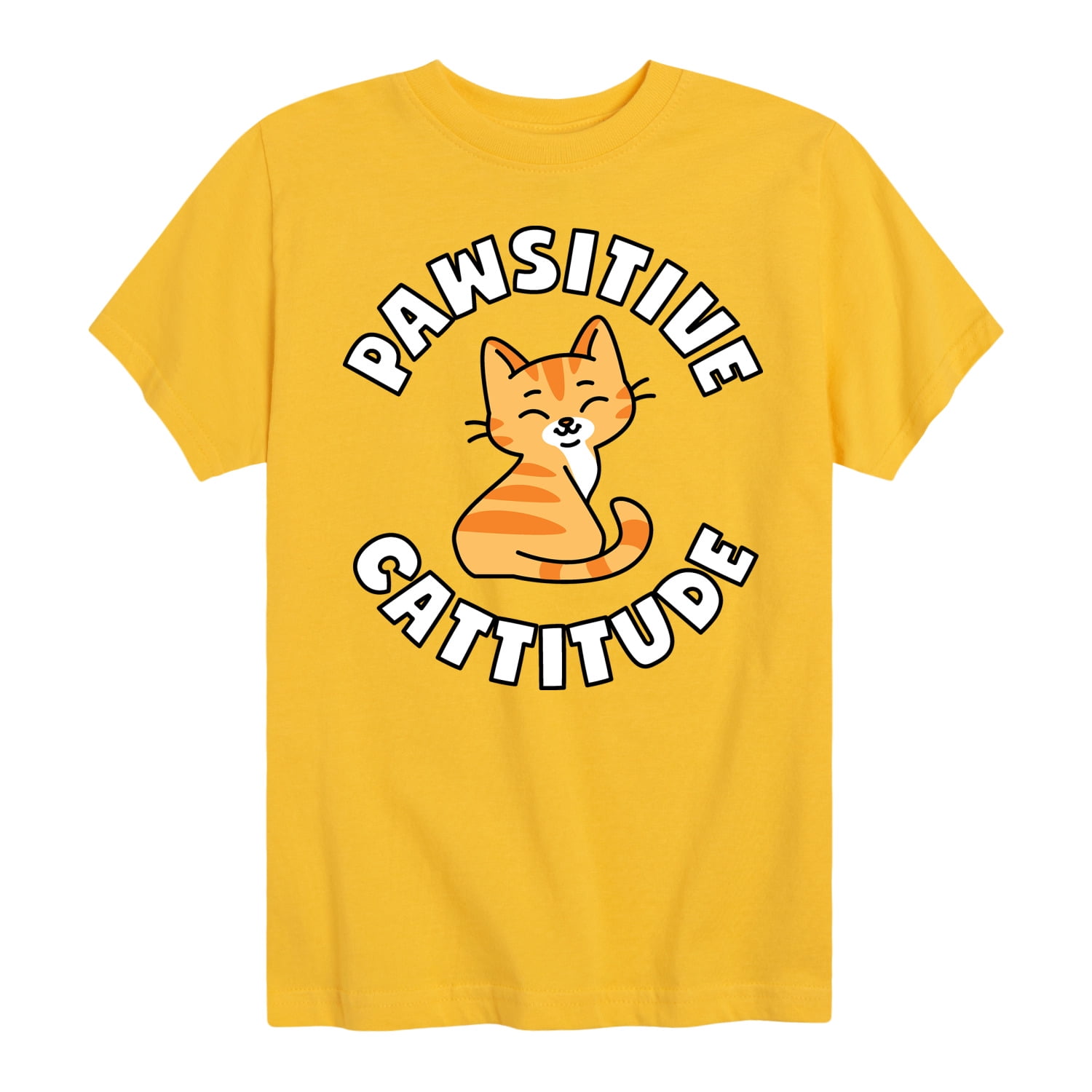 Pawsitive Cattitude - Toddler And Youth Short Sleeve Graphic T-Shirt ...