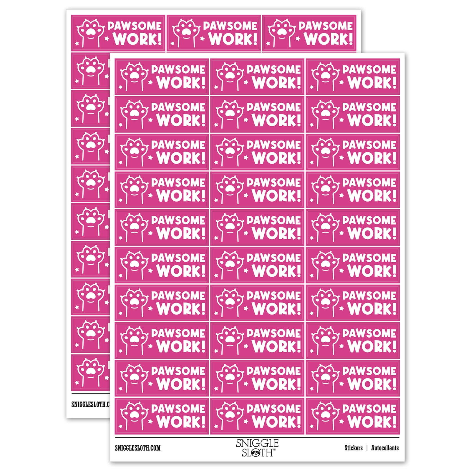 Pawsome Awesome Work Cat Paw Teacher Student School Sticker Set - Hot ...
