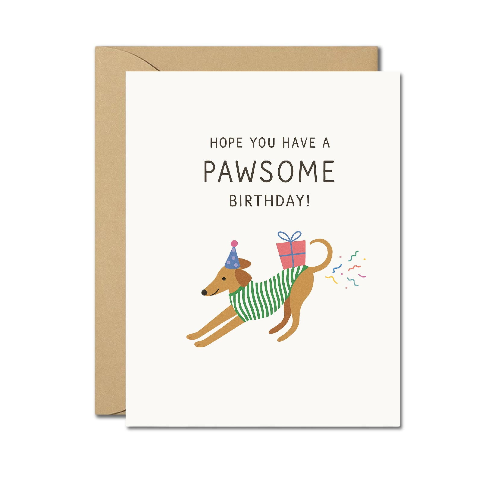 Pawsome Birthday Card – Cute Dog Pun Birthday Greeting Card – Funny Dog ...