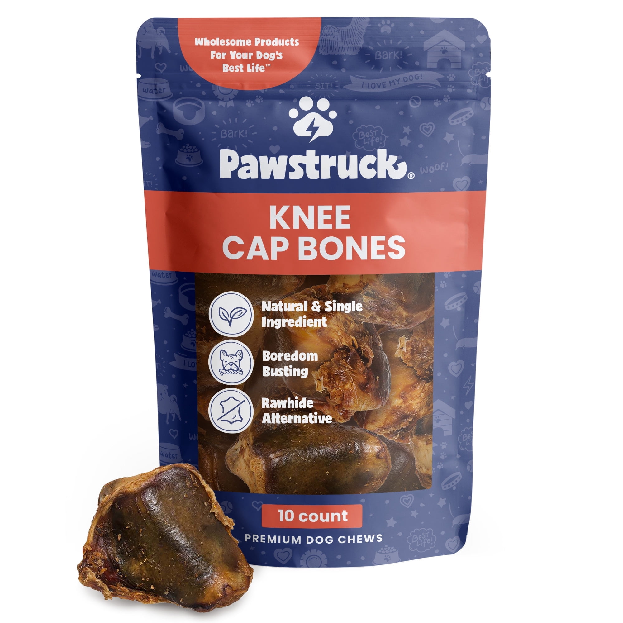 Pawstruck 100% Natural Beef Kneecap Bones for Dogs - Dental Health ...
