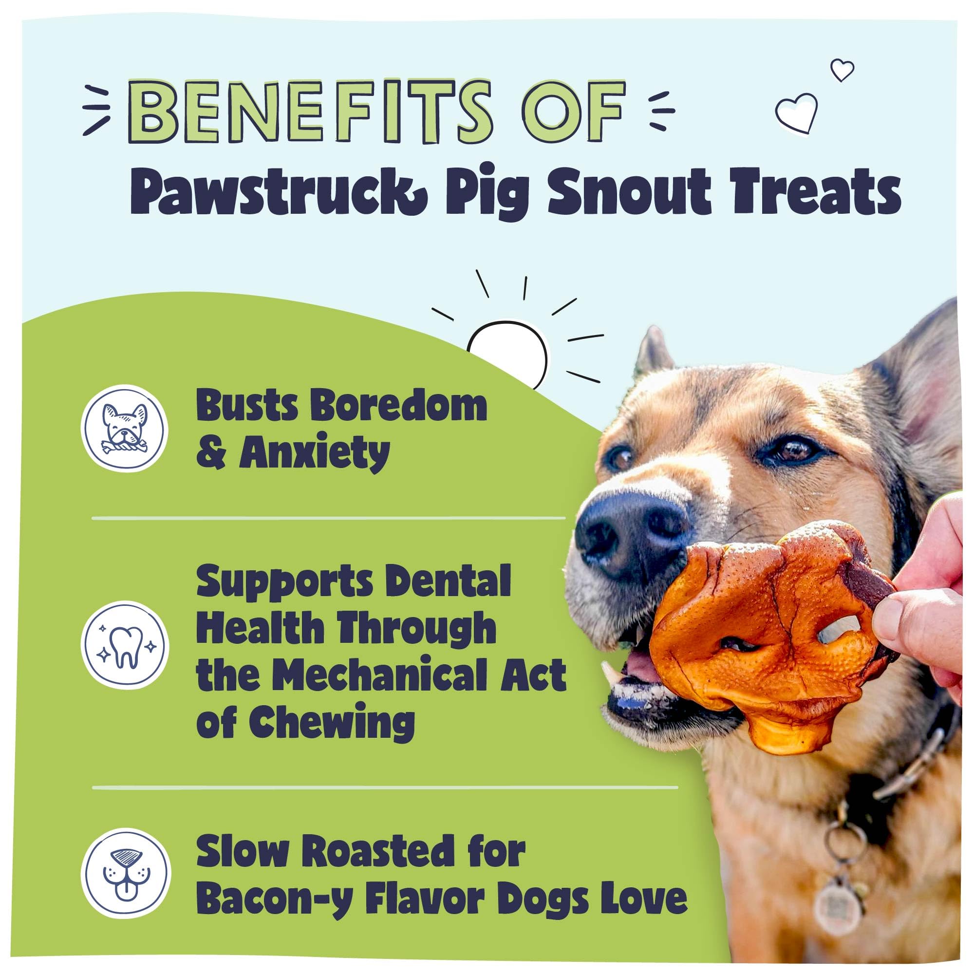 Pawstruck Natural Slow Roasted Pig Snouts for H2FSDDogs - Premium ...
