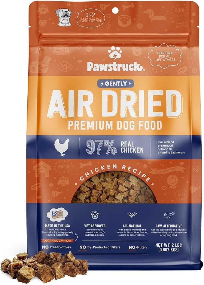 Pawstruck Premium Air Dried Dog Food with 97% Meat, Chicken Flavor, 2 lb. Bag - Walmart.com