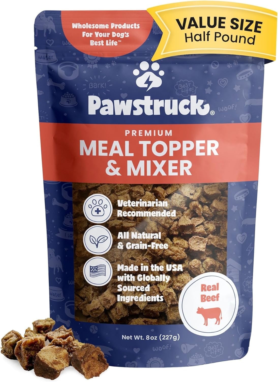 Pawstruck Premium Beef Air Dried Dog Food Meal Topper & Mixer for Picky ...