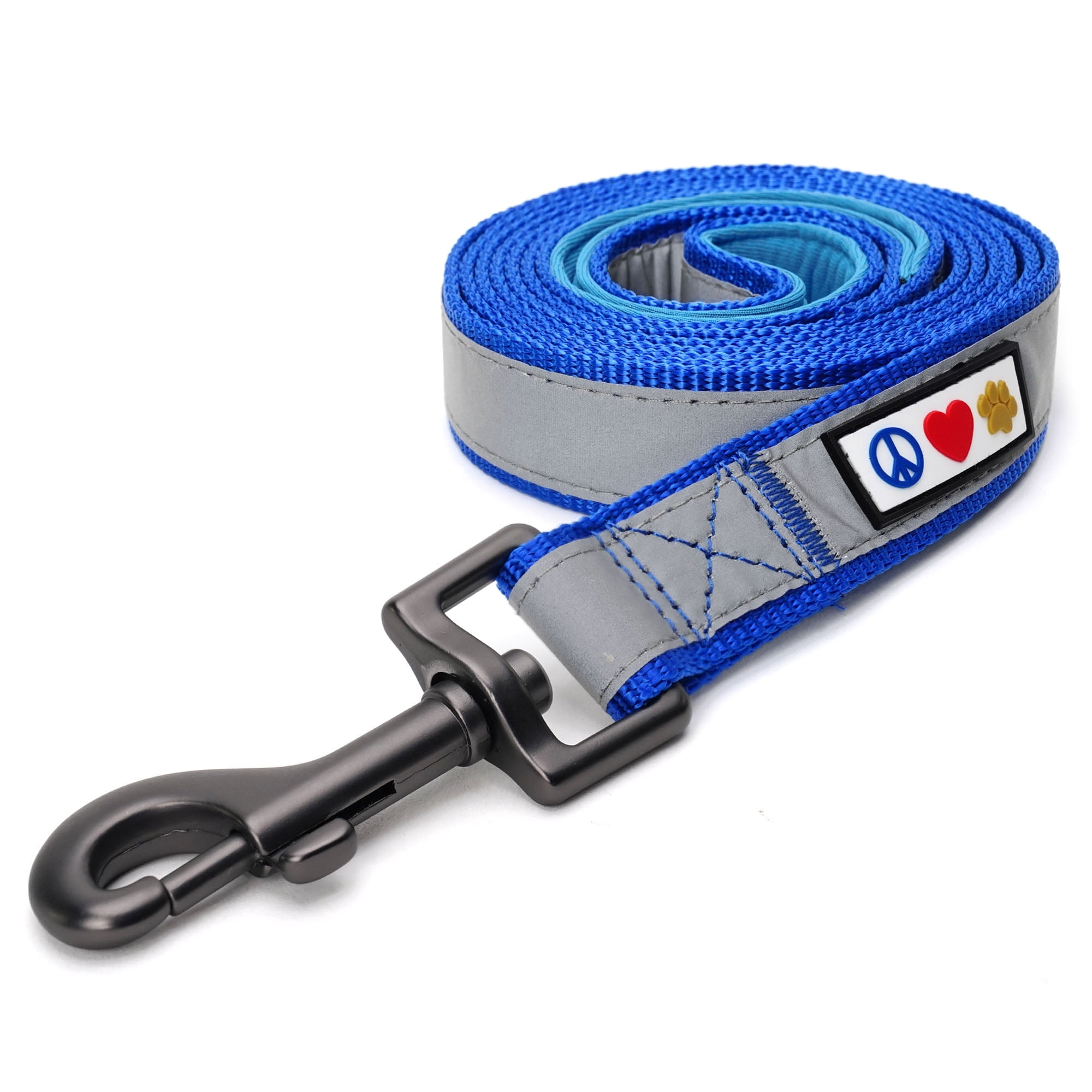Pawtitas 6 FT Reflective Dog Leash Padded Handle - Blue Leash for Small ...