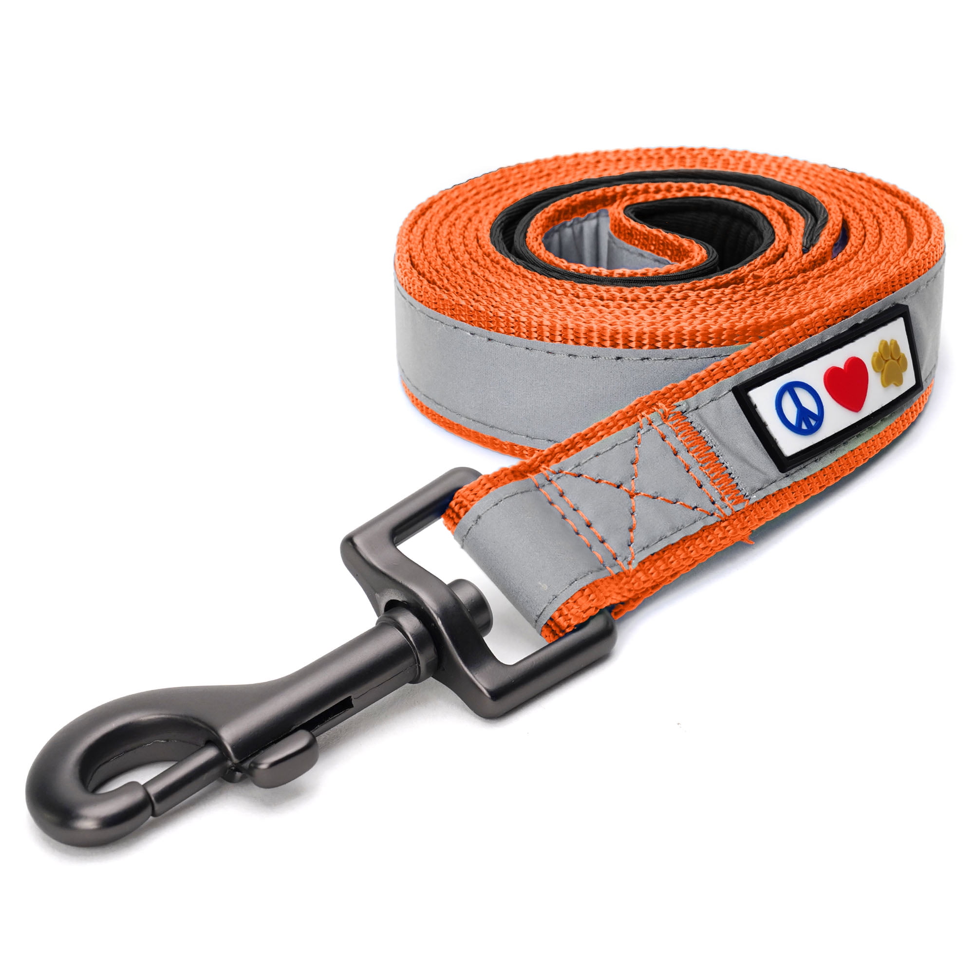 Pawtitas 6 FT Reflective Dog Leash Padded Handle - Orange Leash for ...