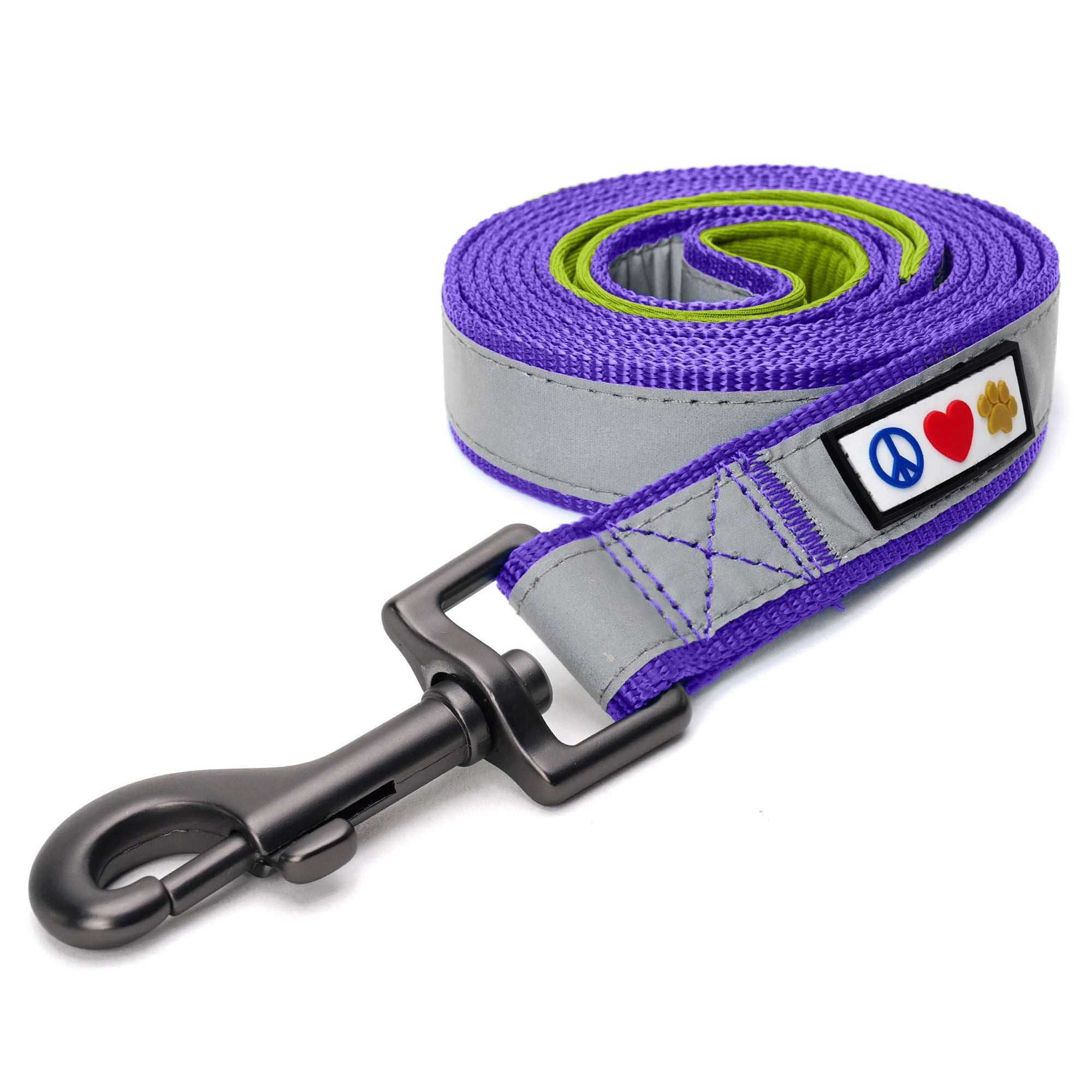 Pawtitas 6 FT Reflective Dog Leash Padded Handle - Purple Leash for ...