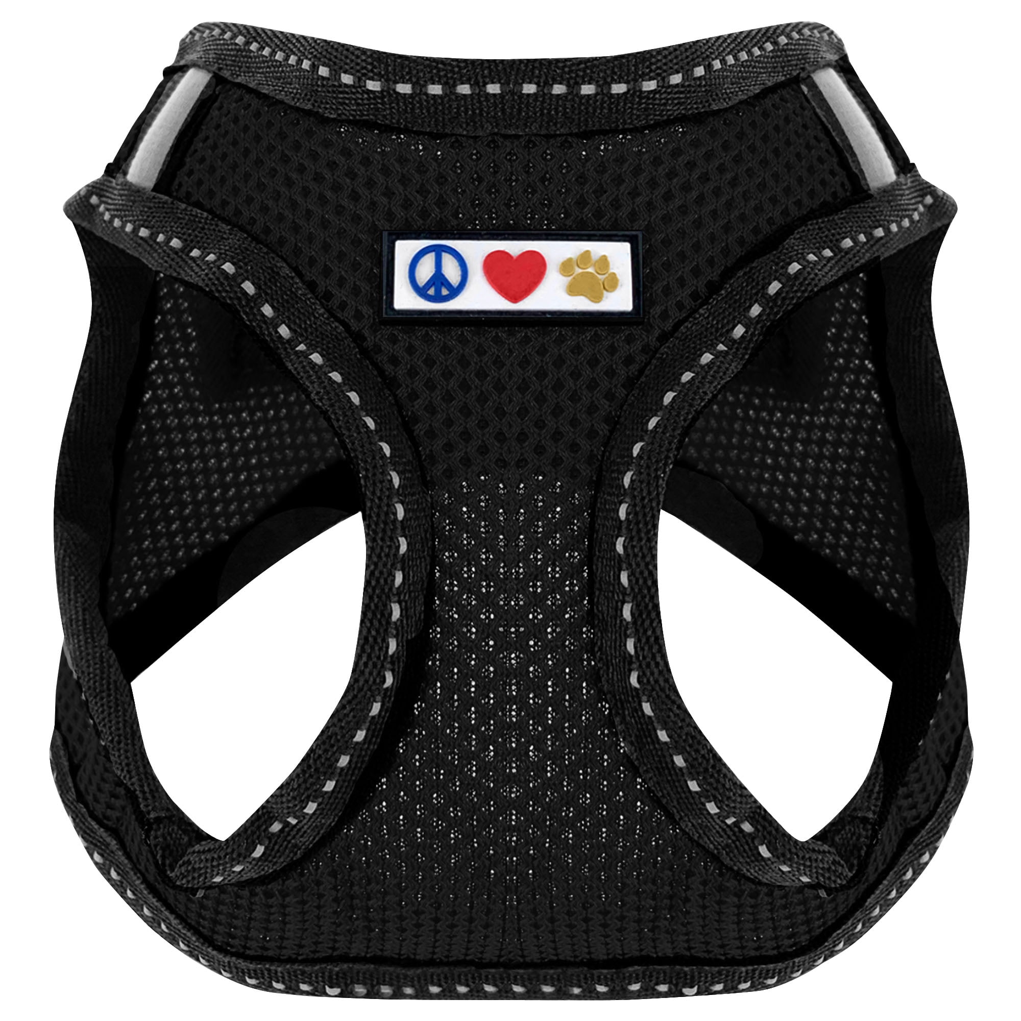 Pawtitas Adjustable Mesh Reflective Dog Harness XXS Black - Walmart.com