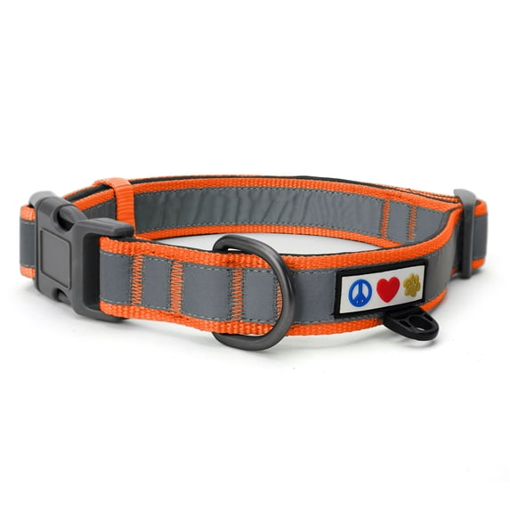 Pawtitas Classic Padded Reflective Dog Collar Lumberjack Large Dog ...