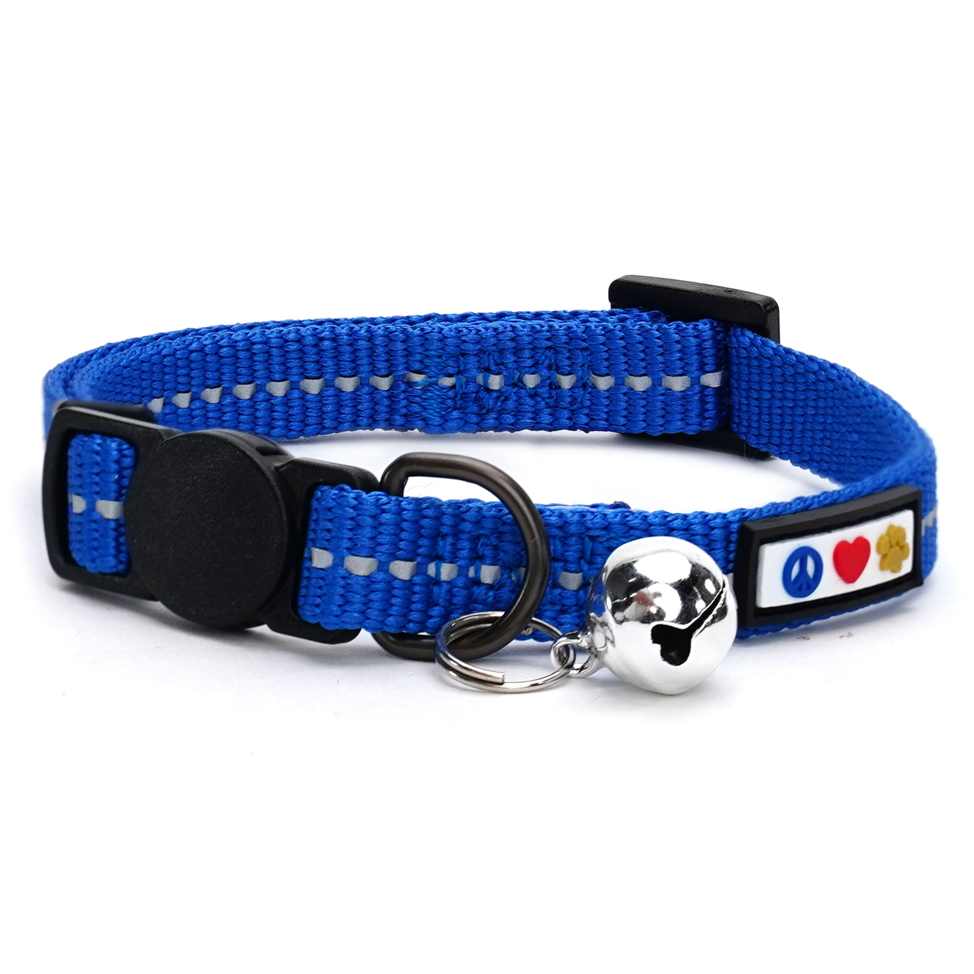 Pawtitas Recycled Cat Collar with Reflective Stitched and Safety Buckle ...