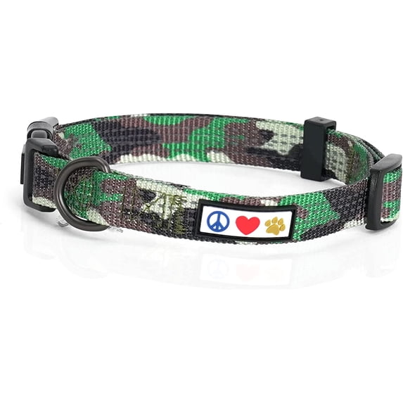 Pawtitas Reflective Dog Collar Adjustable for Small Dogs - Green Camo ...