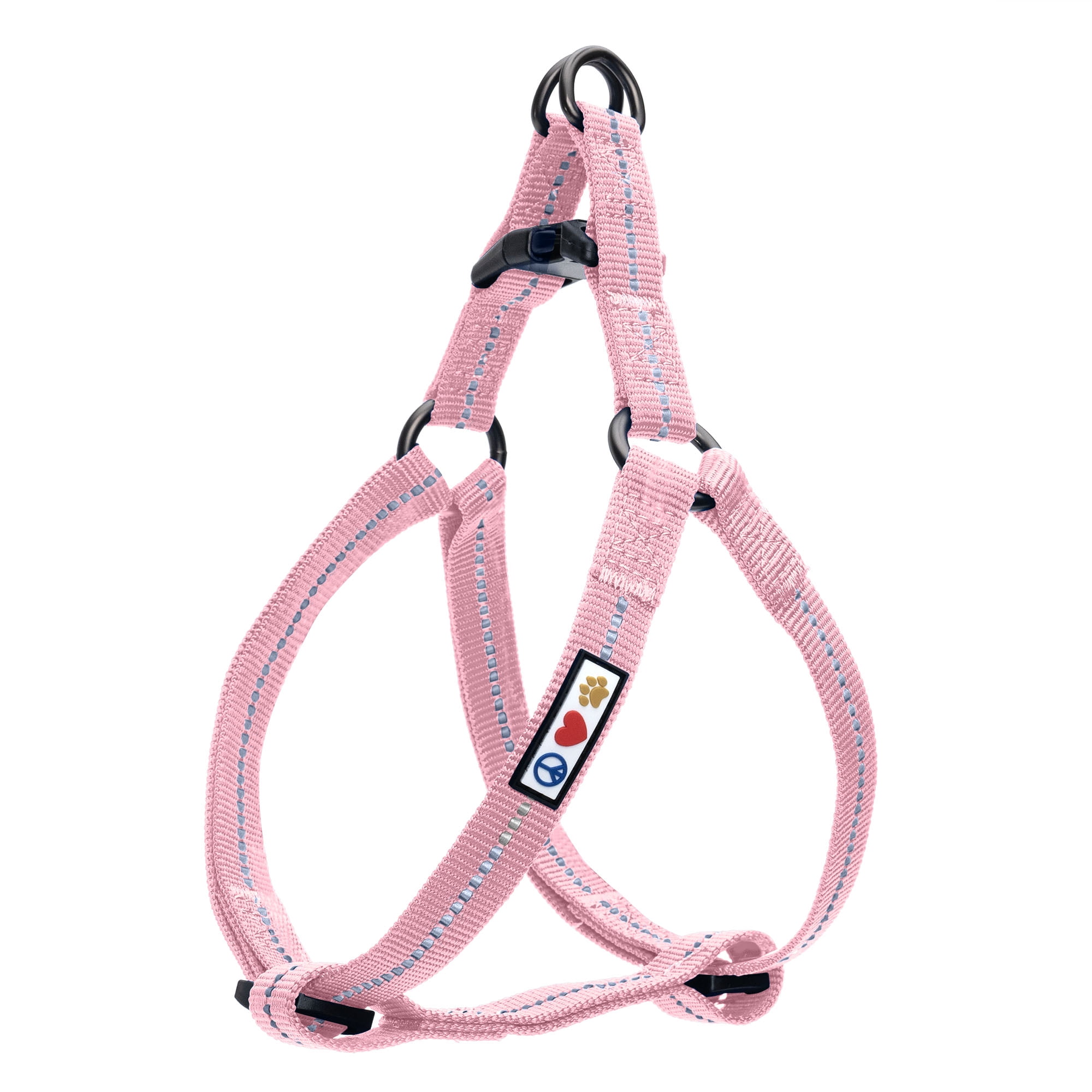 Pawtitas Reflective Dog Harness Recycled - Pink - (S) Small Step in Dog ...
