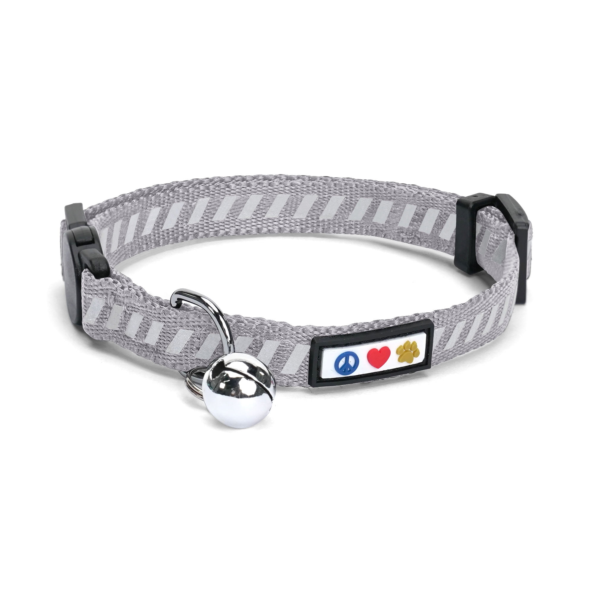 Pawtitas Traffic Reflective Cat Collar with Safety Buckle and Removable ...