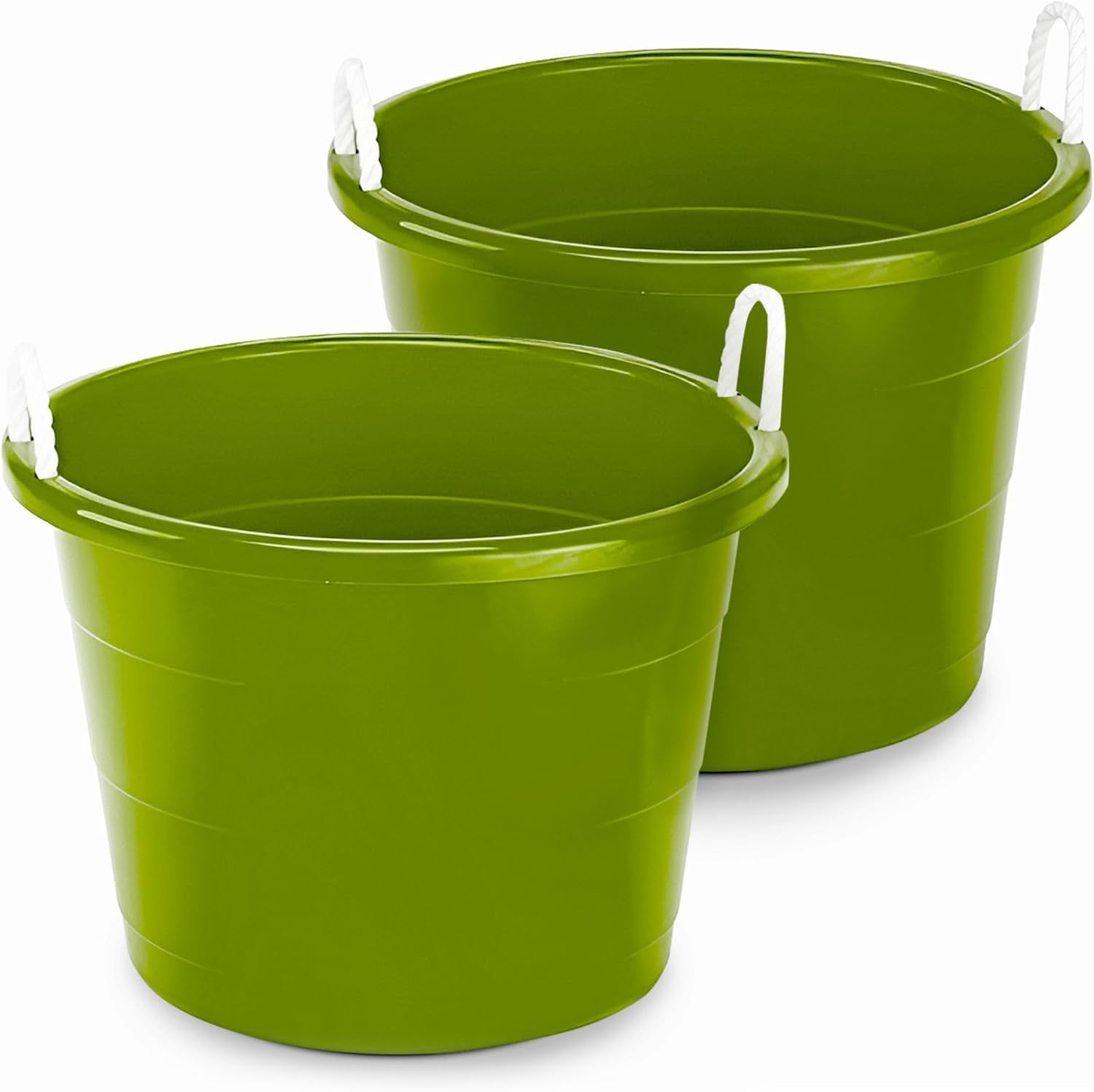 Pawty 2-Pack Utility Tub, Large Plastic Storage Bucket with Rope ...