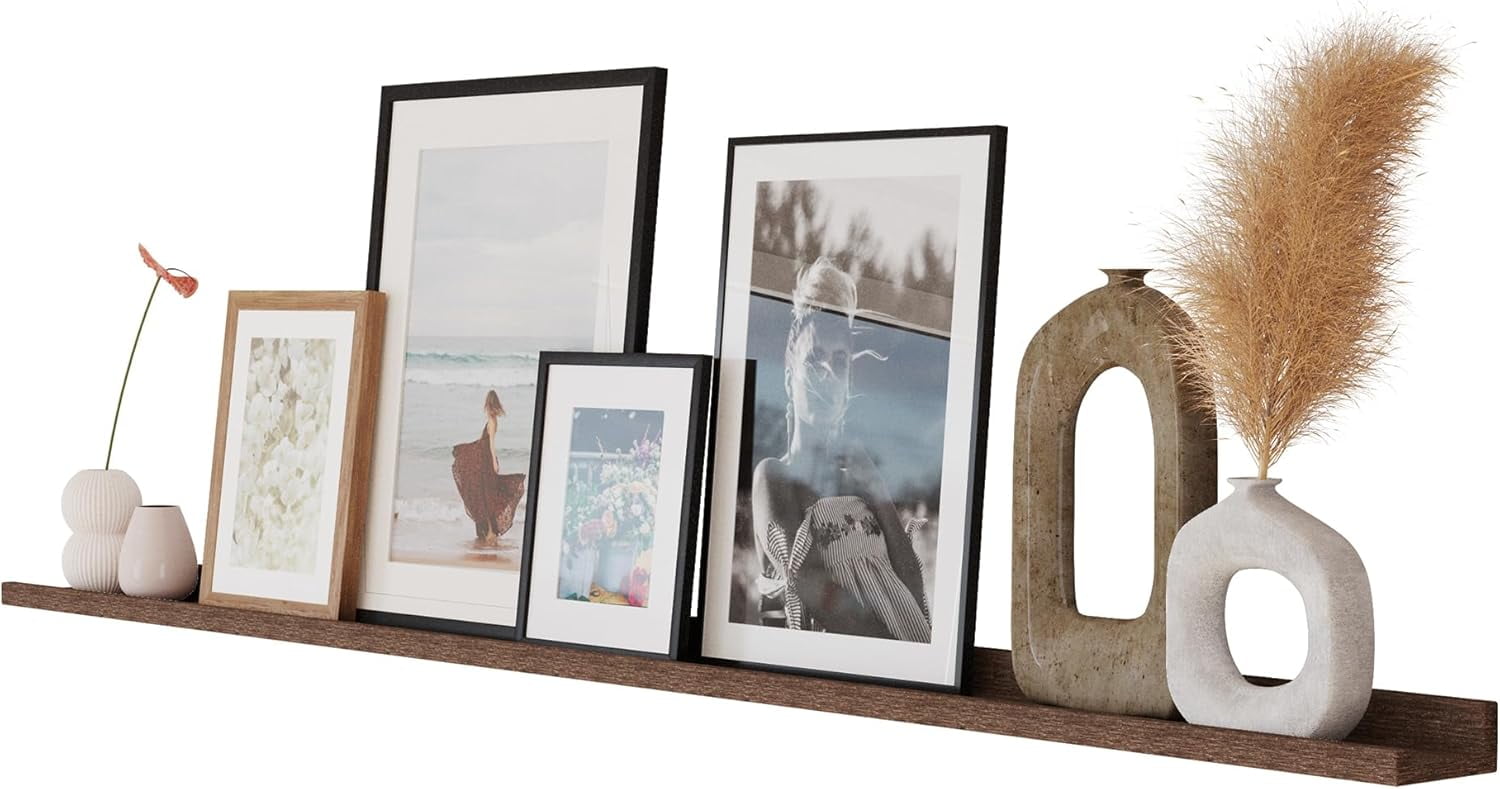 Pawty Ted 60" Wall Mount Extra Long Narrow Picture Ledge Shelf Photo ...