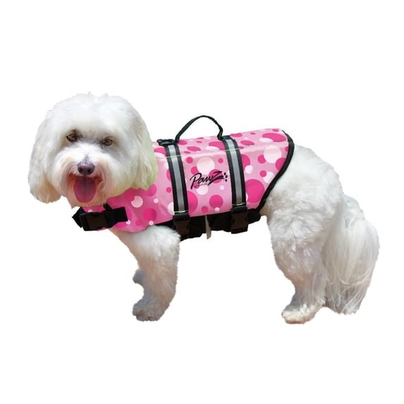 Pawz Pet Products Nylon Dog Life Jacket Large Pink Bubbles 16" x 4.5" x ...