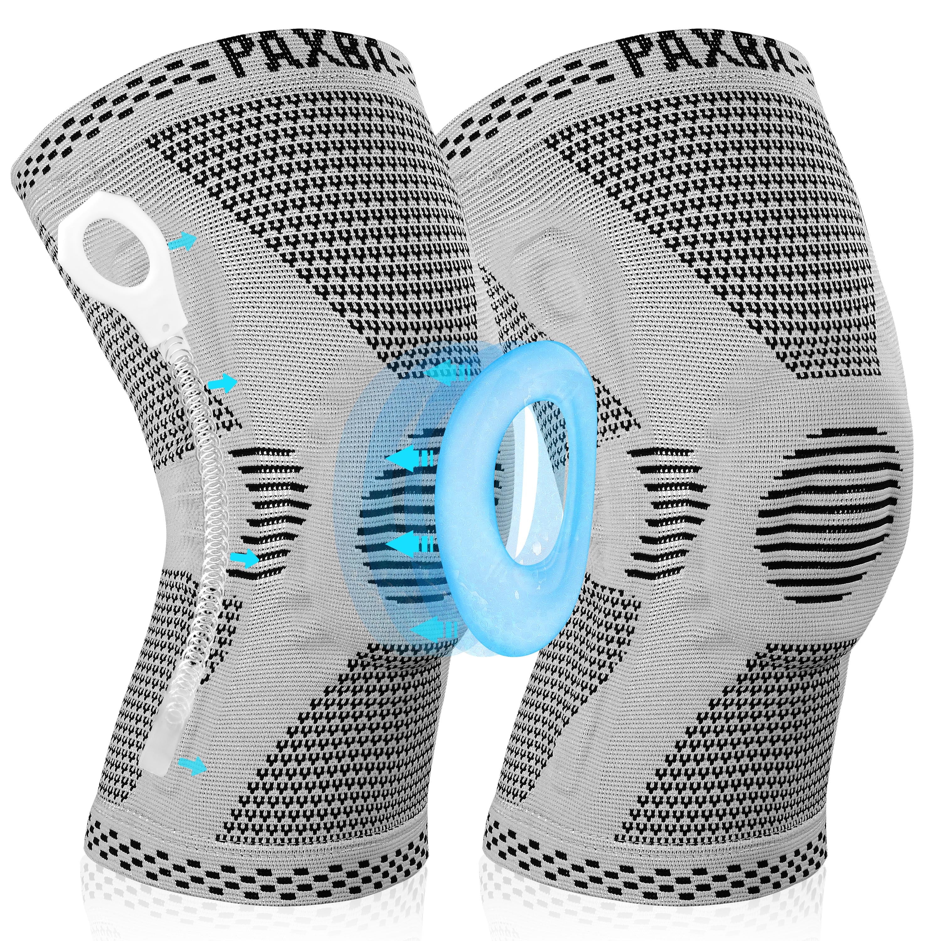 Paxba 2Pcs Knee Braces, Compression Sleeves for Men & Women, for Sports ...