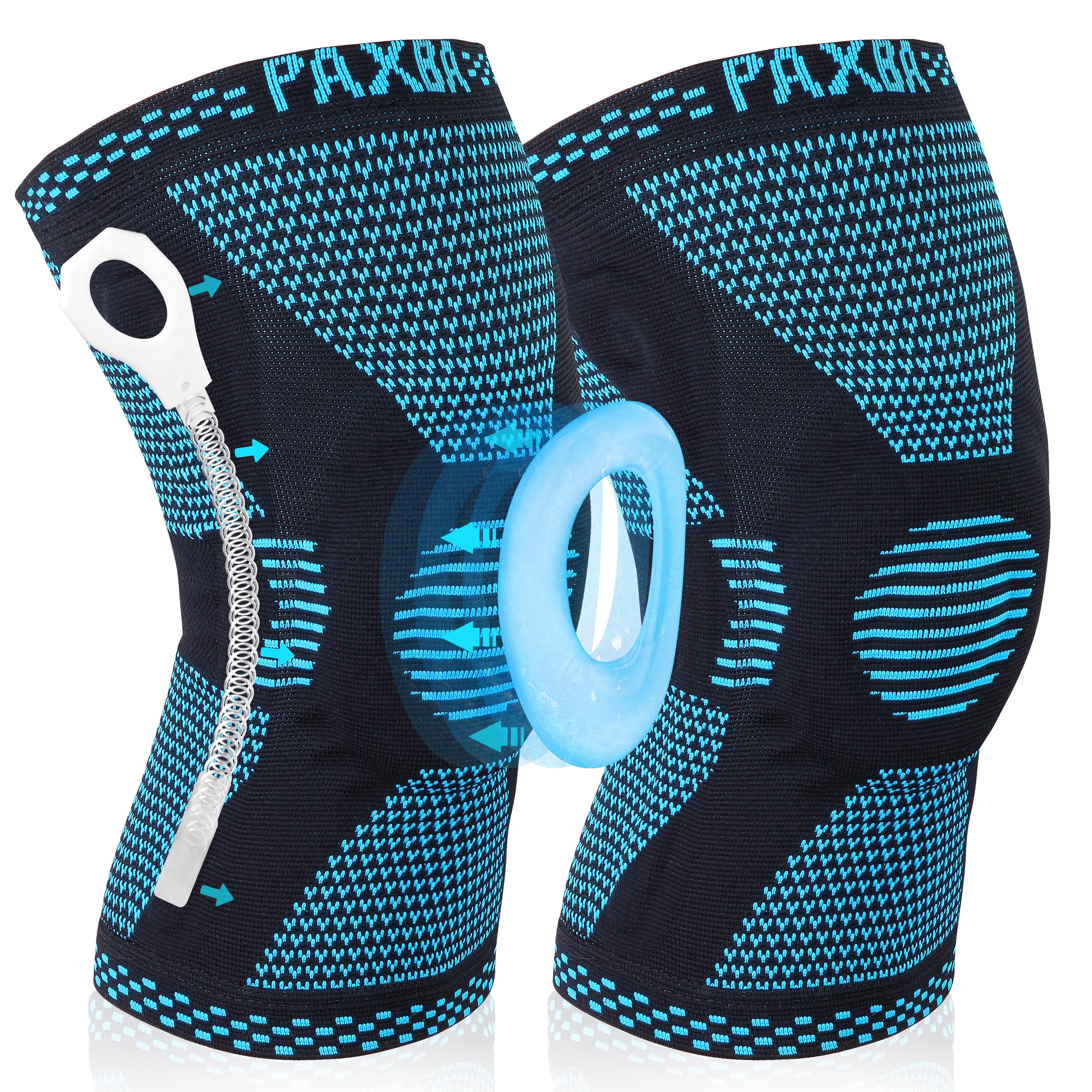 Paxba 2Pcs Knee Braces and Supports, Compression Knee Sleeves for Women ...
