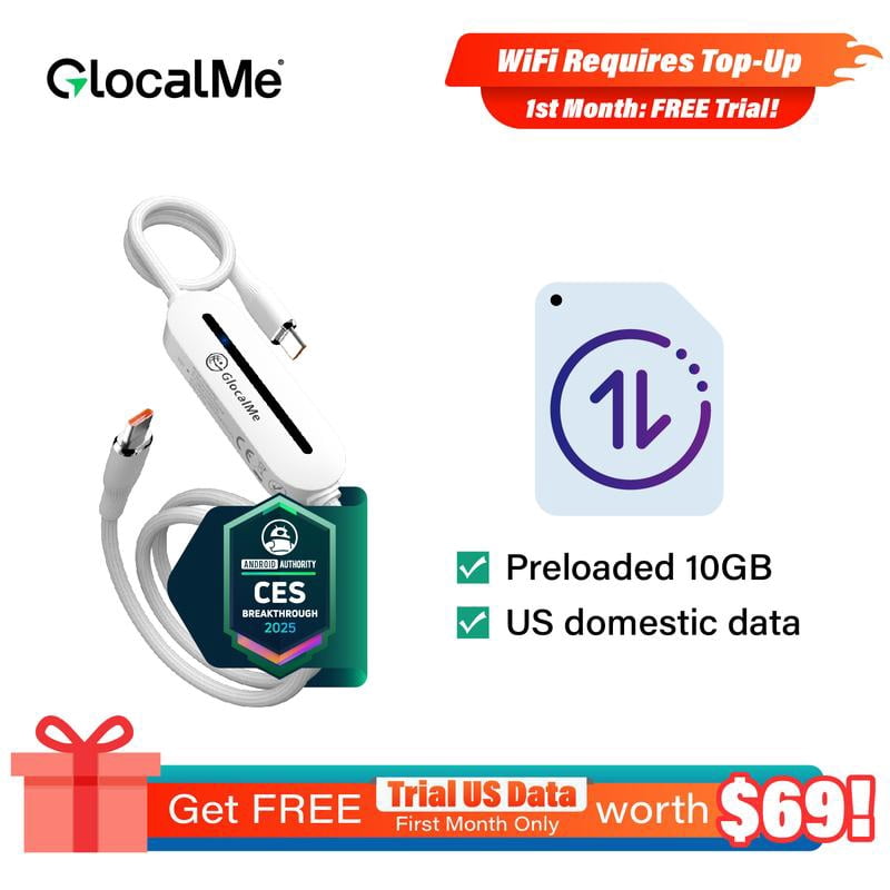 Pay As You Go Plan - GlocalMe UniCord 65W Fast Charger & 4G Hotspot: 3 ...