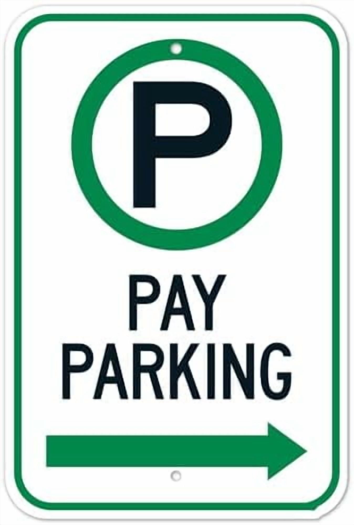 Pay Parking With Right Arrow Sign Parking Safety Signs Metal Tin Sign ...