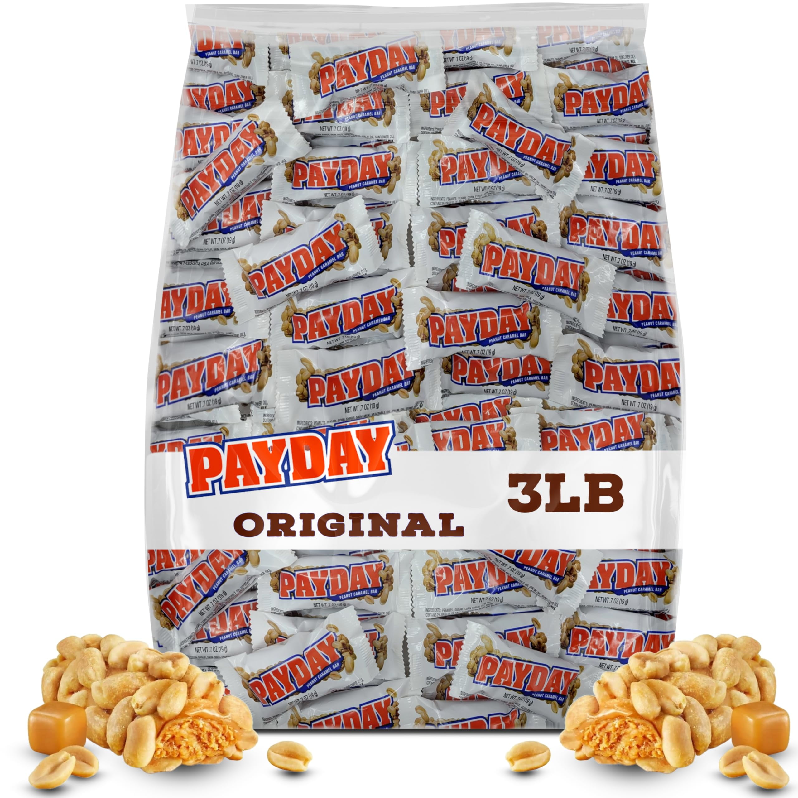 PayDay Peanut and Caramel VTF5 Snack Size Bulk Candy - 3 Pound ...