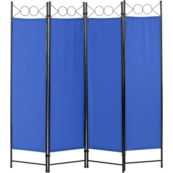 4 Panel Room Divider 6FT Steel Frame Screen Folding Privacy Divider ...