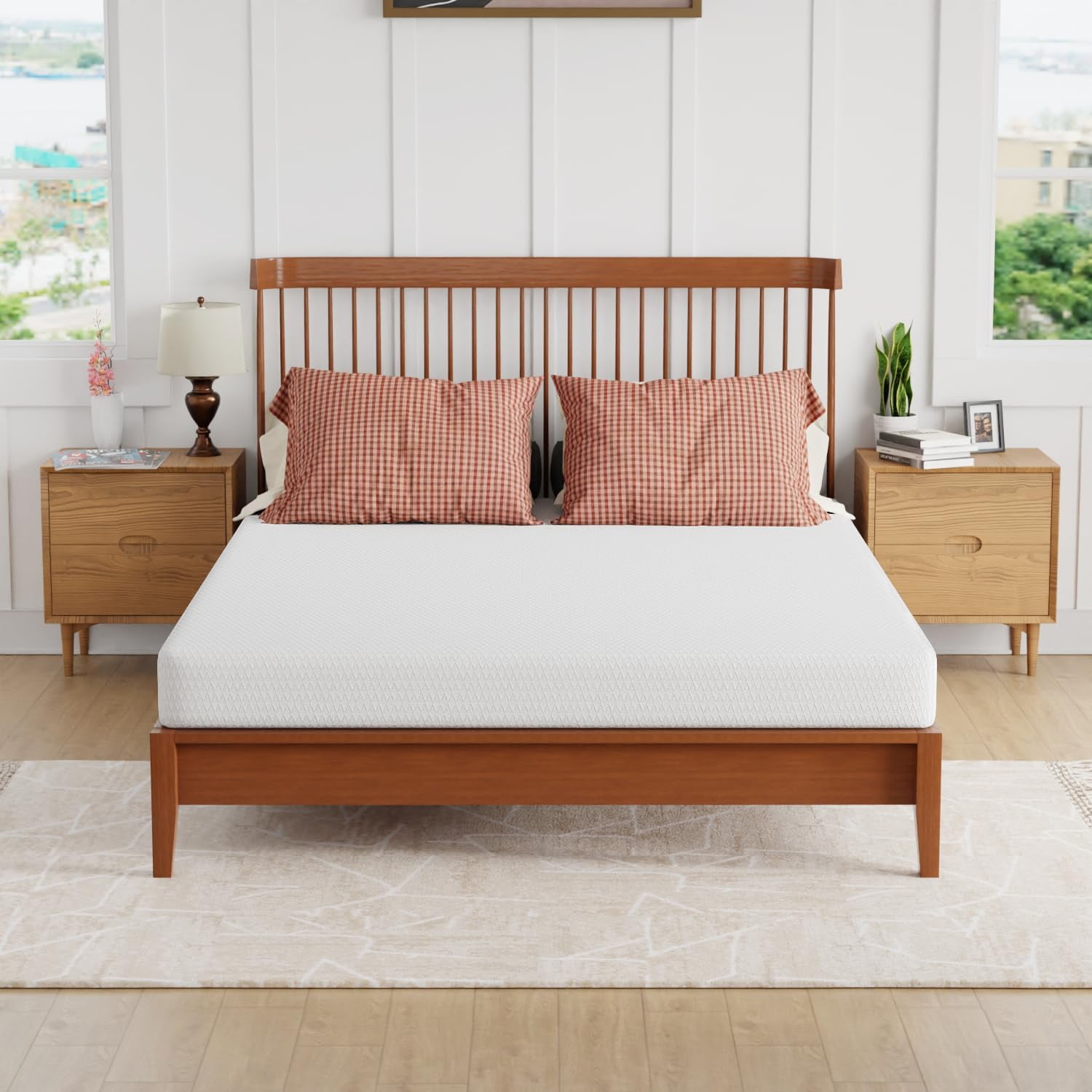 PayLessHere 5/6 Bamboo Charcoal Gel Infused Memory Foam Mattress/Green ...