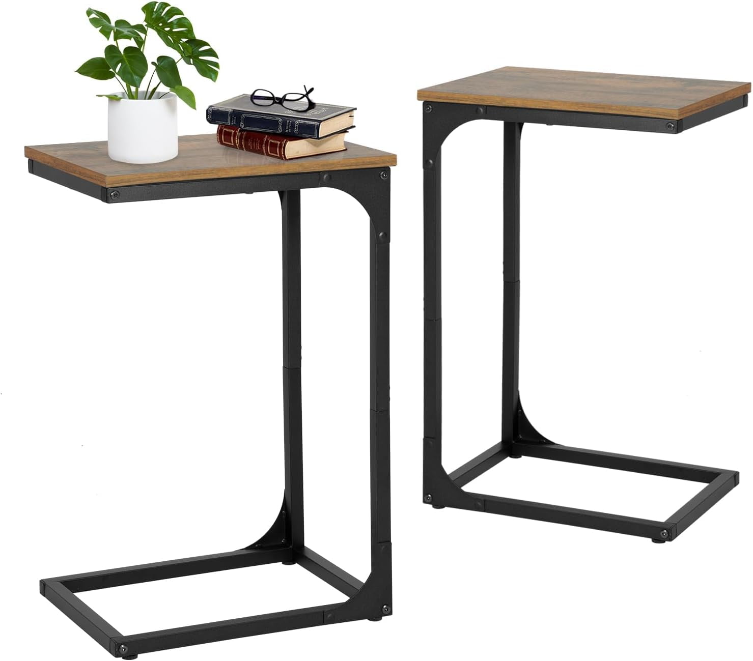 PayLessHere Small C Shaped End Table, Adjustable Feet, Durable Design ...