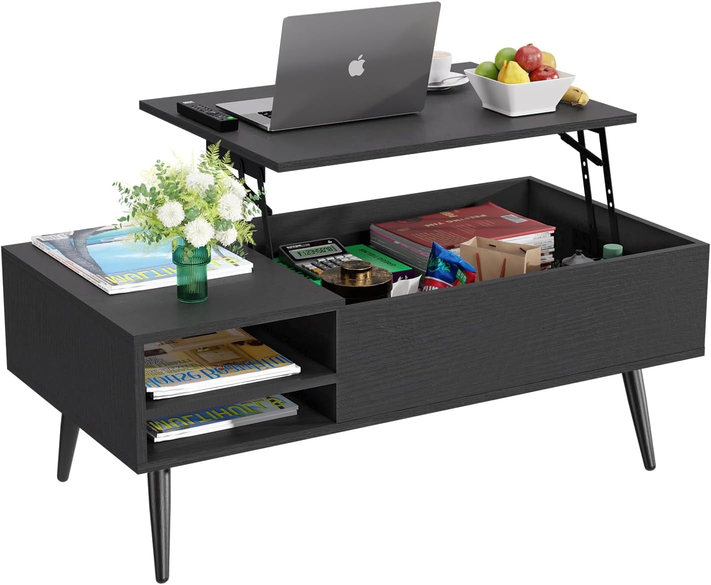 PayLessHere Lift Top Coffee Table with Adjustable Storage and Hidden ...