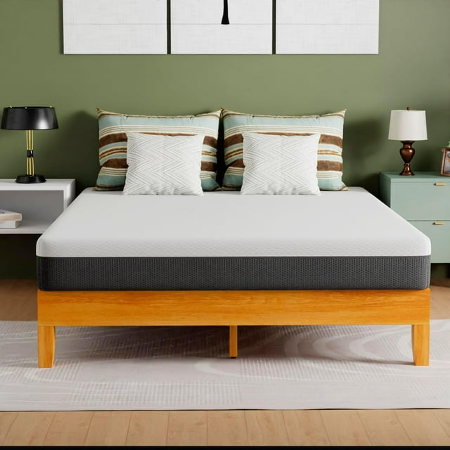 PayLessHere Wood Platform Bed Frame/Without Headboard/Noise-Free/Easy ...