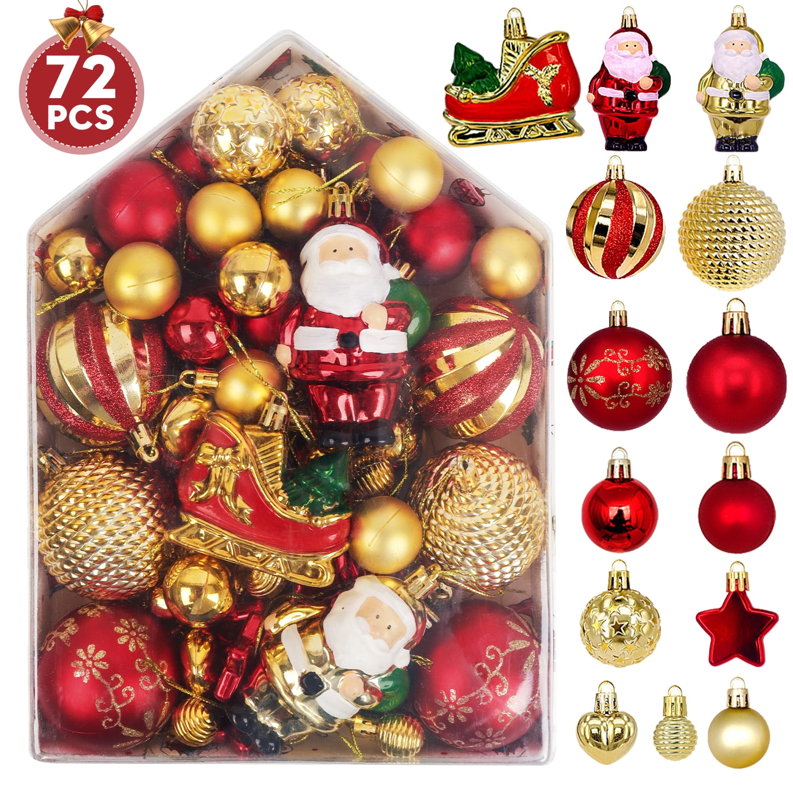 PayUSD 72PCS Christmas Ornaments Balls for Xmas Christmas Tree ...