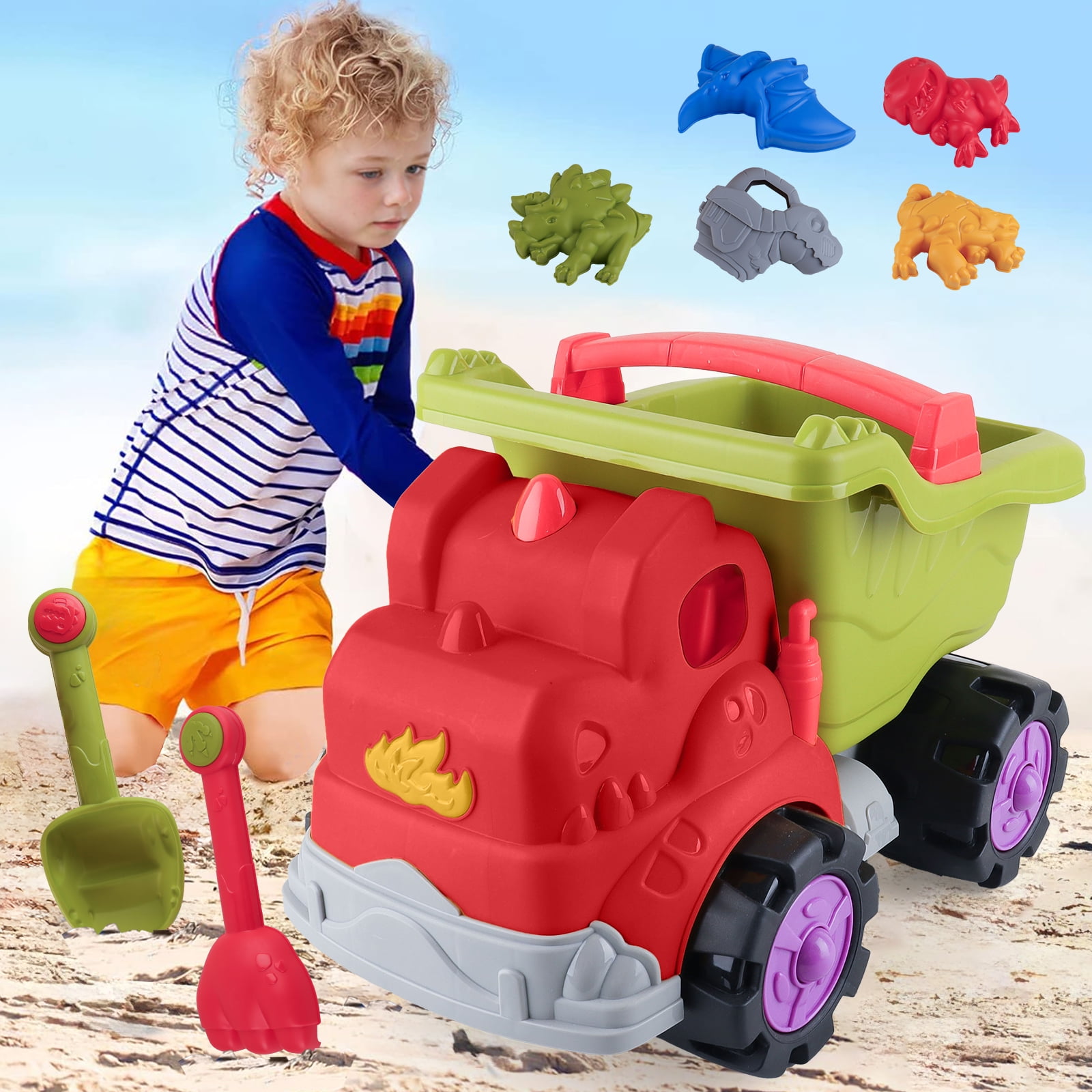 PayUSD Beach Toys Sand Toys Dinosaur Truck Car Sandbox Extra Large with ...