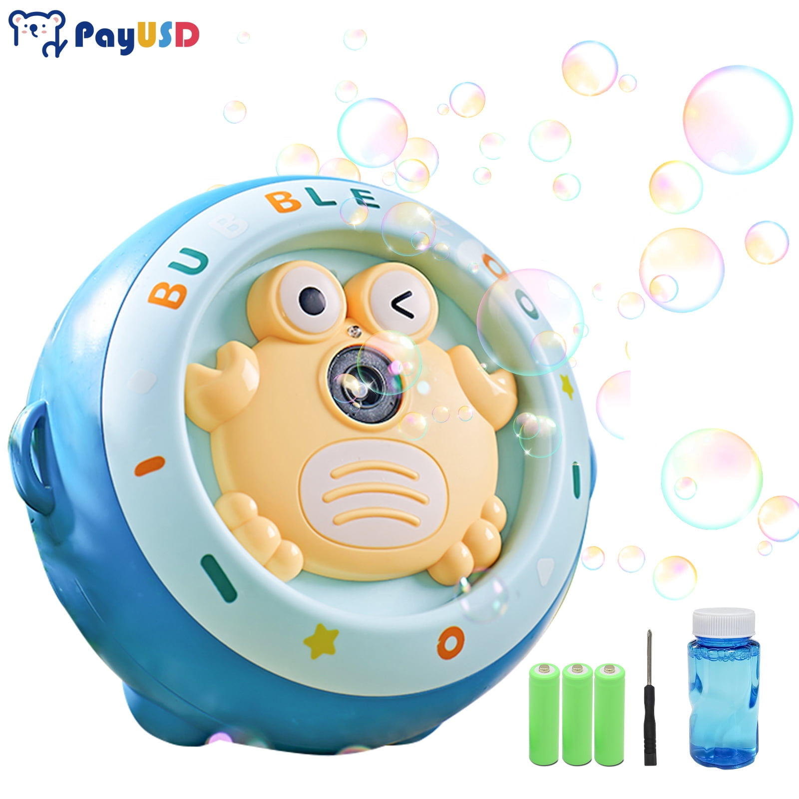 PayUSD Bubble Machine for Kids No Spill Musical Cute Crab Automatic ...