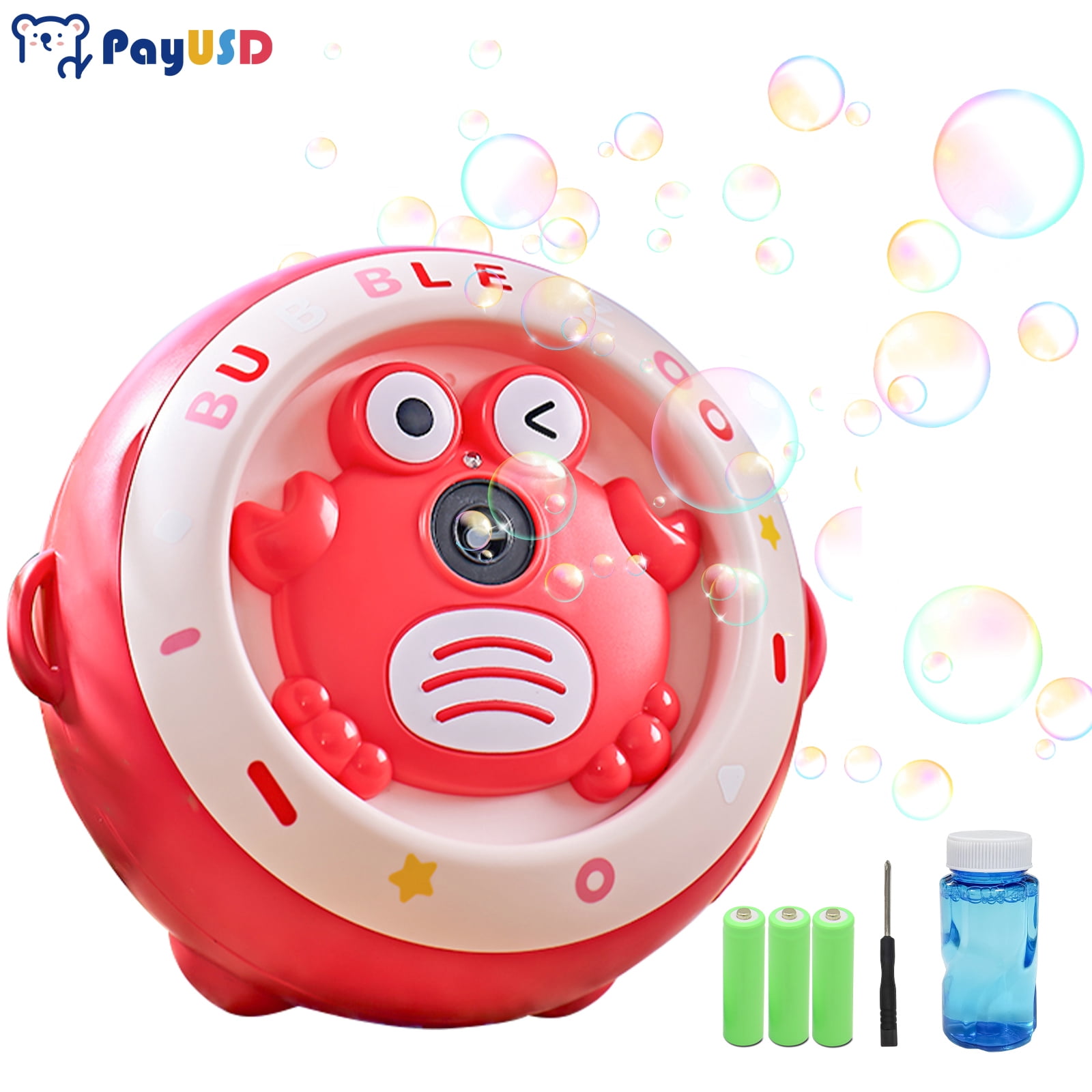 PayUSD Bubble Machine for Kids No Spill Musical Cute Crab Automatic ...