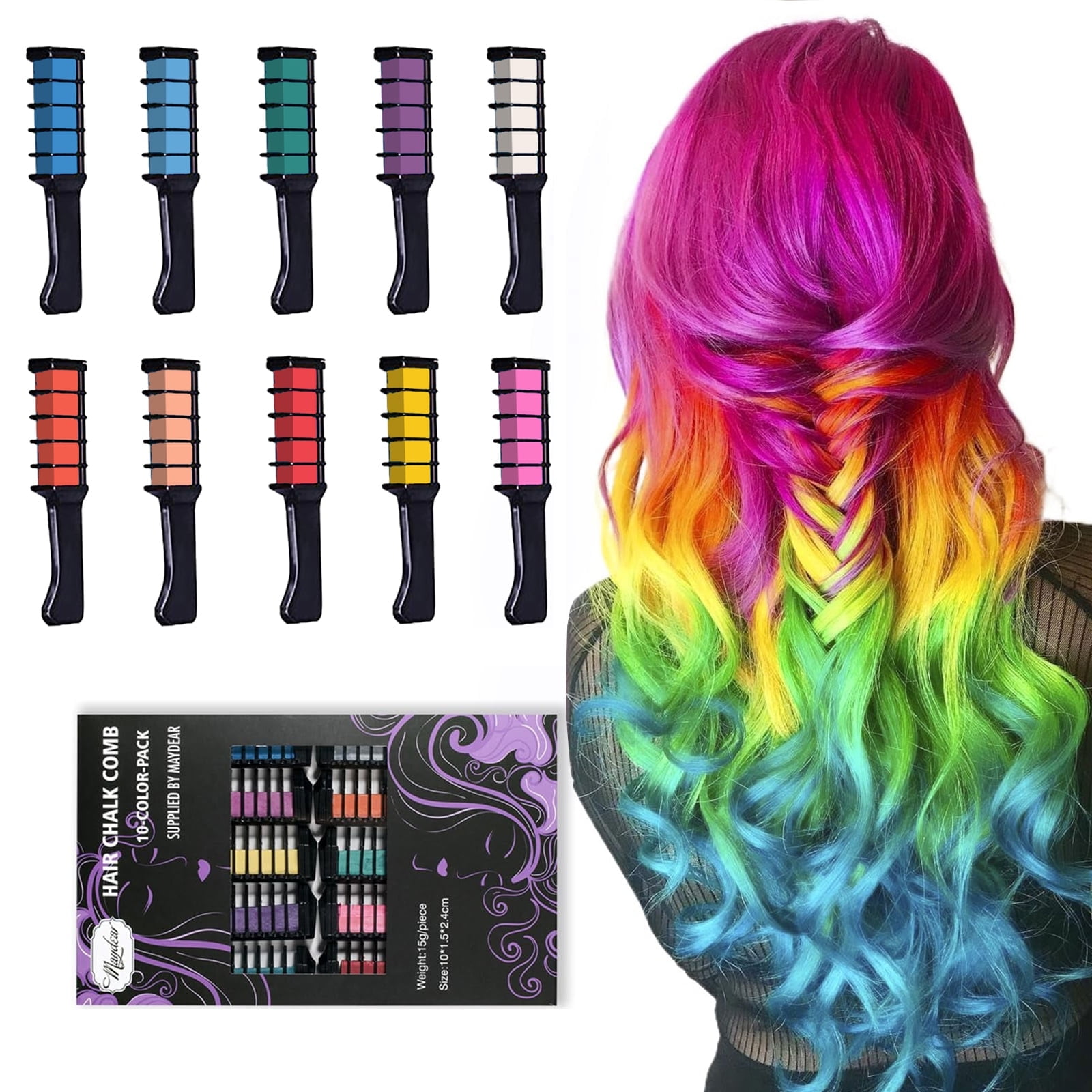 PayUSD Chalk Comb Temporary Hair Color Dye for Girls Kids Washable Hair ...
