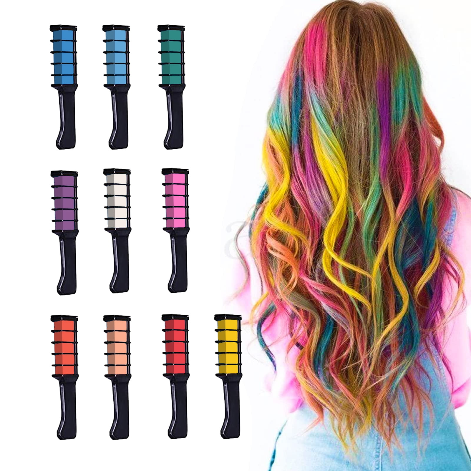 PayUSD Chalk Comb Temporary Hair Color Dye for Girls Kids Washable Hair ...