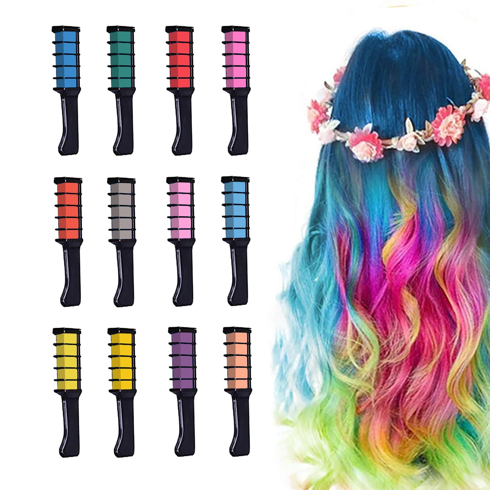 PayUSD Chalk Comb Temporary Hair Color Dye for Girls Kids Washable Hair ...