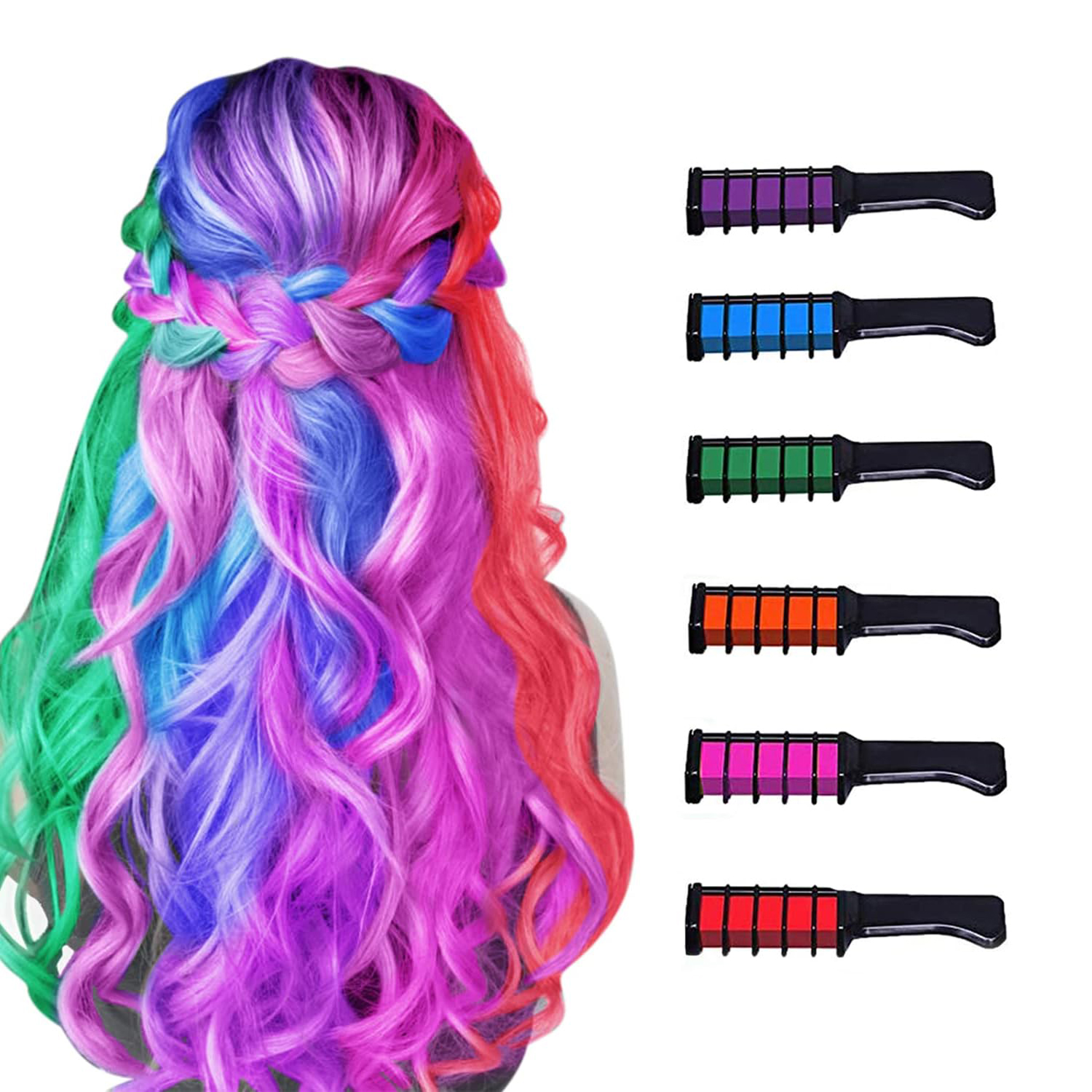 PayUSD Chalk Comb Temporary Hair Color Dye for Girls Kids Washable Hair ...