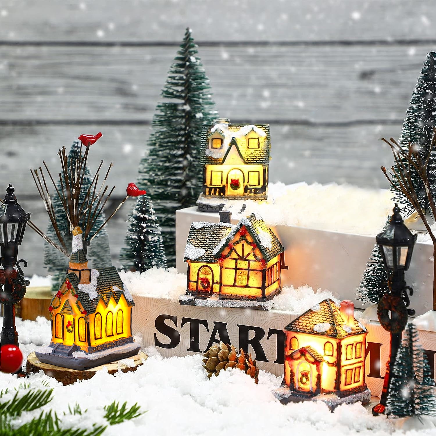 PayUSD Christmas Decoration House LED Lights Christmas Winter Village ...