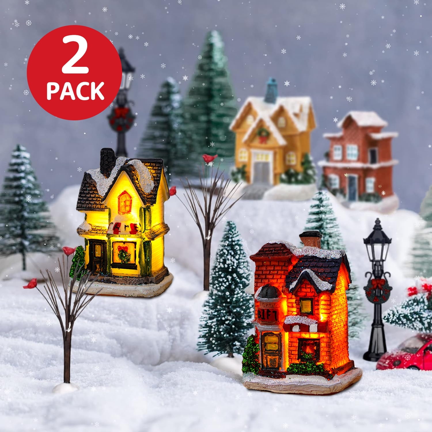 PayUSD Christmas Decoration LED Scene Christmas Village Houses ...
