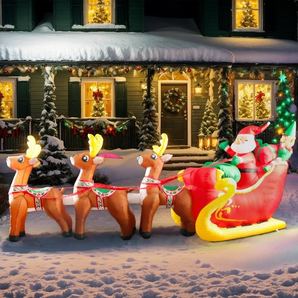 Outdoor Lighted Santas