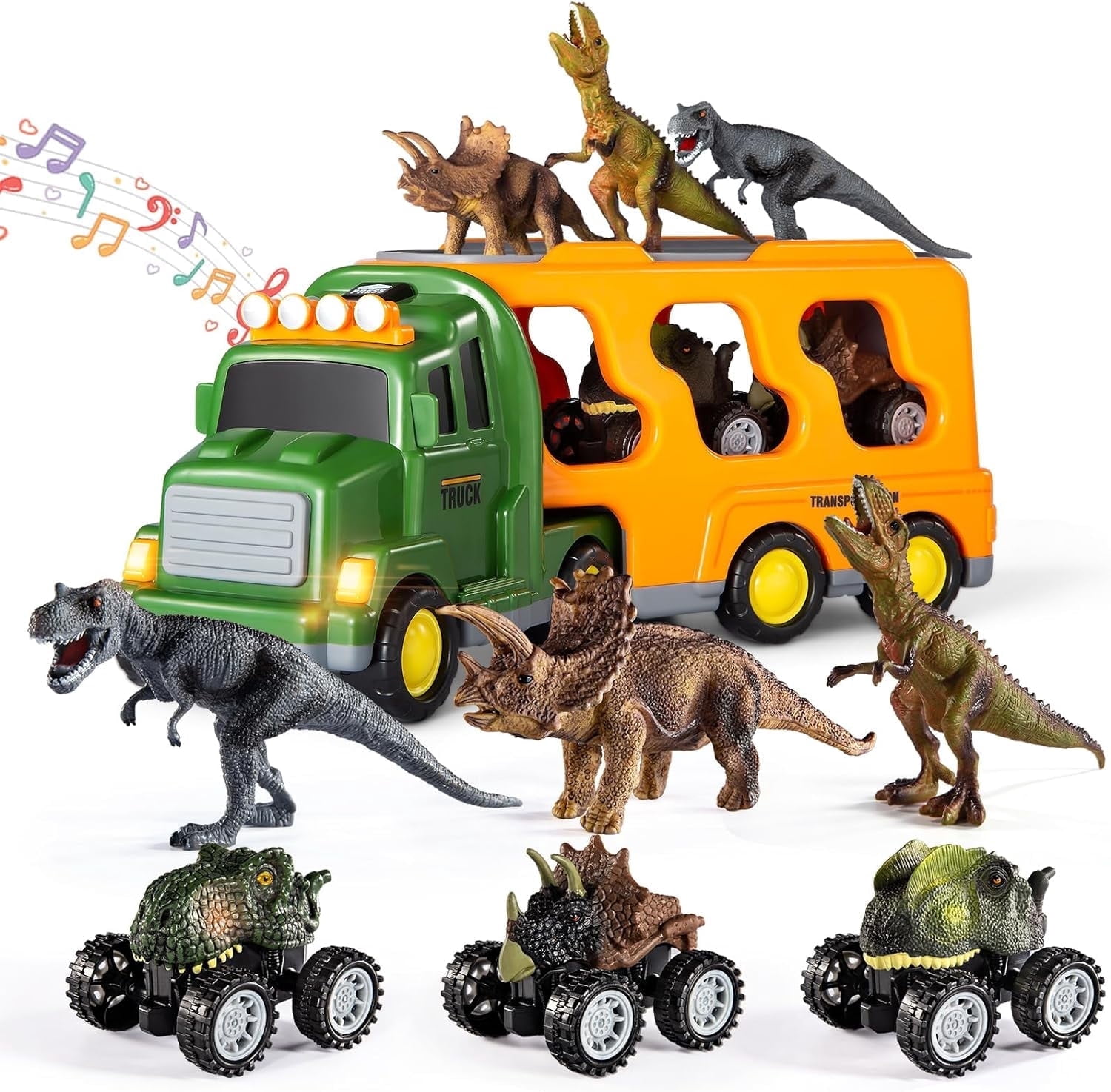 PayUSD Dinosaur Truck Toys for Boys Kids 7 in 1 Construction Set with ...