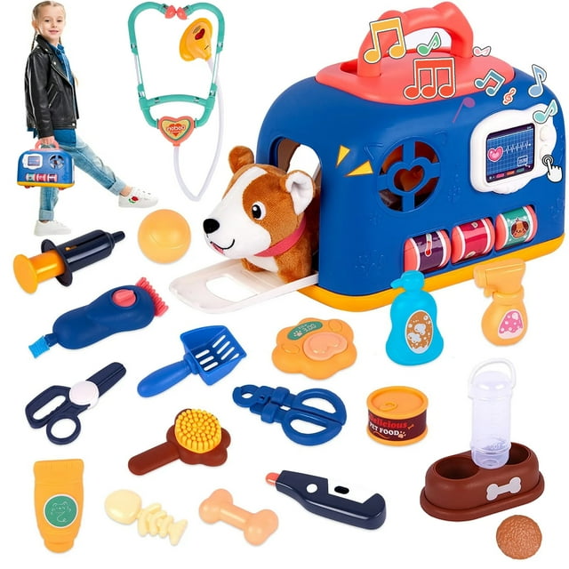 PayUSD Doctor Kit for Kids, 20Pcs Pretend Play Vet Kit with Toy Dog ...